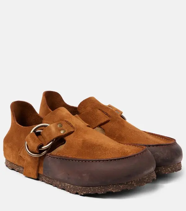 Birkenstock Brown Suede Loafers Birkenstock 1774 - Filson London Methow Leather-Trimmed  main image 3