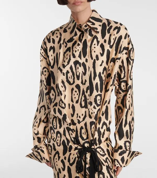 Sportmax Astoria Printed Silk Twill Gown
