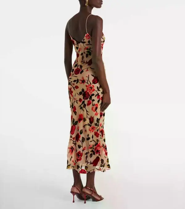 RODARTE Sheer Floral Velvet Devoré Slip Dress