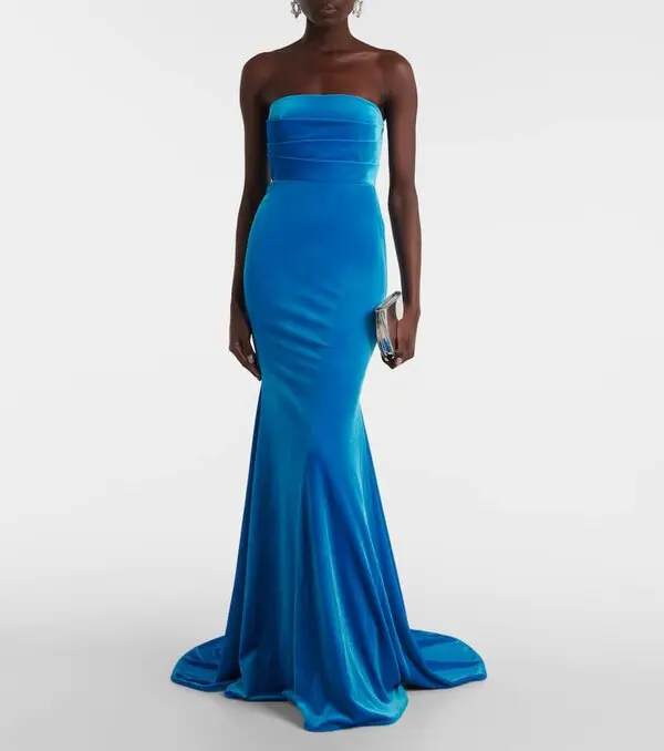 Alex Perry Draped Velvet Gown
