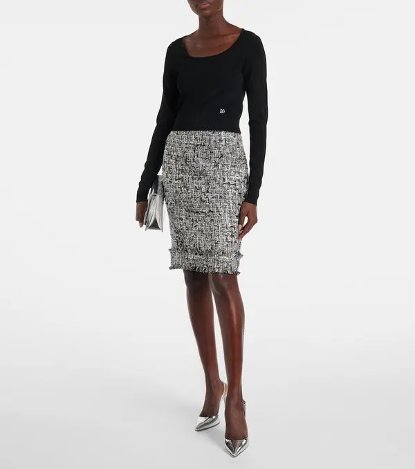 Dolce & Gabbana Lamé Midi Skirt