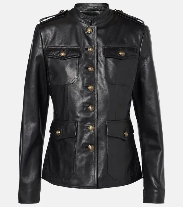 NILI LOTAN Geraldine Leather Jacket - Black