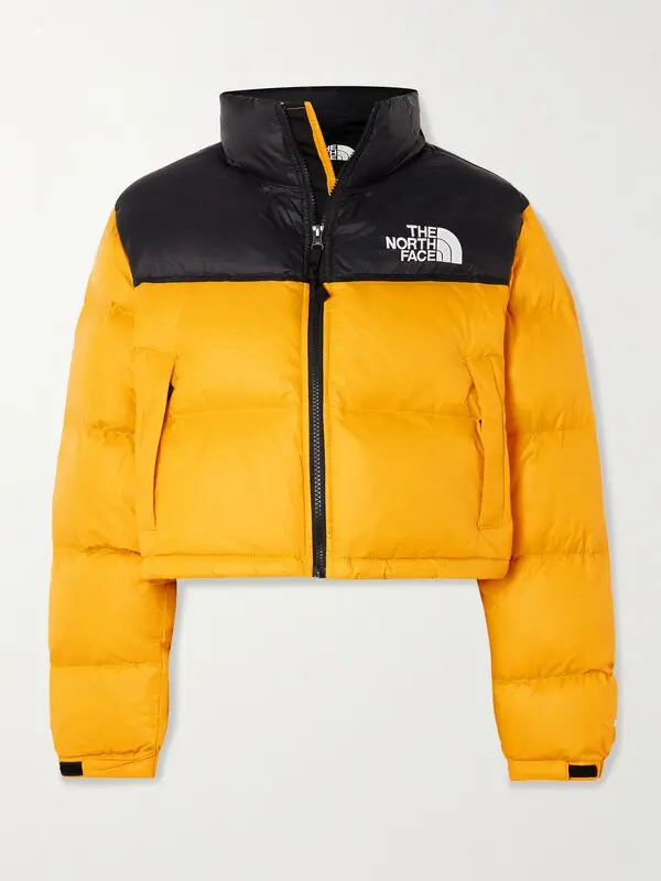 The North Face Nuptse Two-tone Cropped Quilted Down Jacket