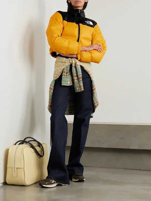 The North Face Nuptse Two-tone Cropped Quilted Down Jacket