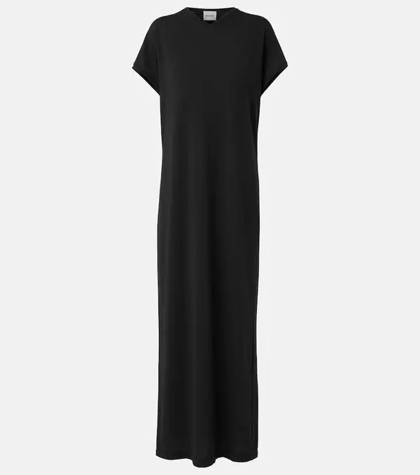 Khaite Verda Cotton-blend Jersey Maxi Dress - Black
