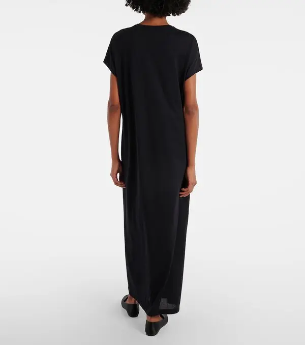 Khaite Verda Cotton-blend Jersey Maxi Dress - Black