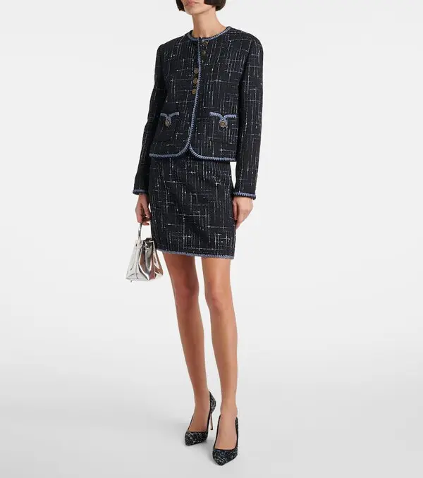 JIMMY CHOO Romy 85 Tweed Pumps - Black