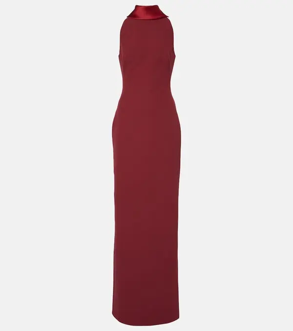 Safiyaa Holliana Satin-trimmed Gown - Red