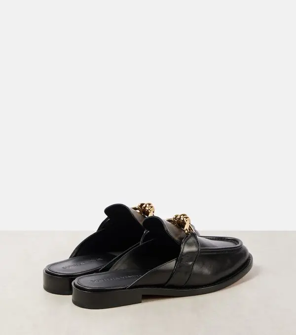 Bottega Veneta Astaire Knot Leather Mules - Black