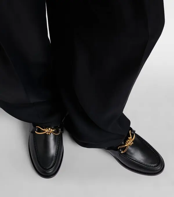 Bottega Veneta Astaire Knot Leather Mules - Black