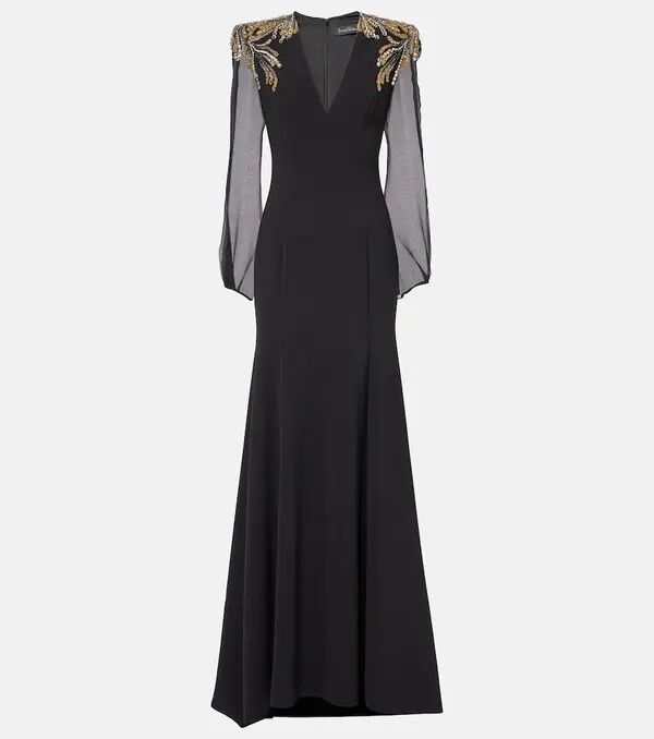 Jenny Packham Mercury Embellished Gown - Black