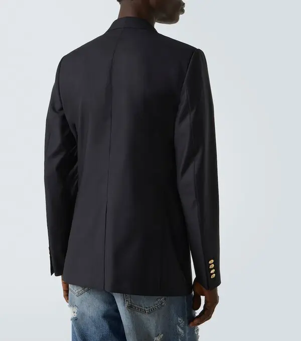 Dolce & Gabbana Patch-appliqué Wool And Silk Blazer