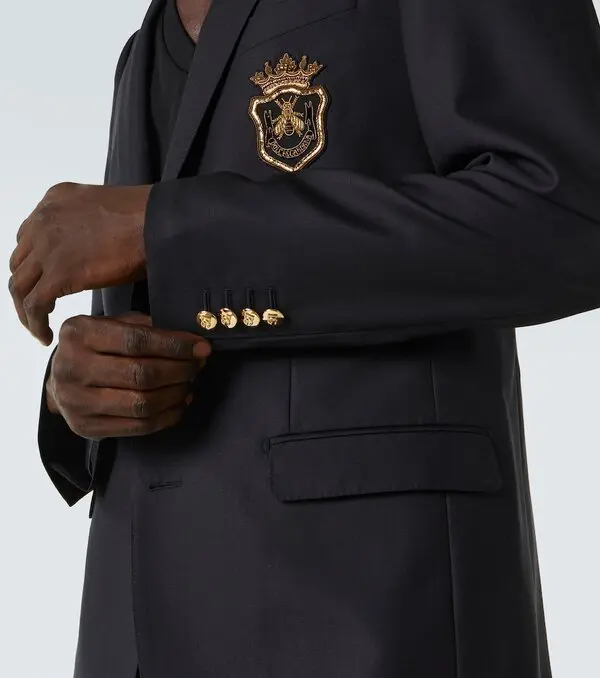 Dolce & Gabbana Patch-appliqué Wool And Silk Blazer