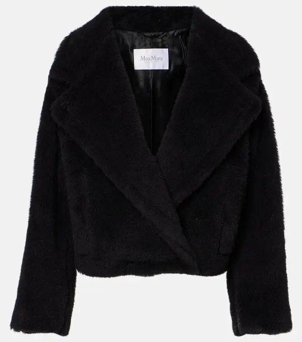 Max Mara Oggeri Alpaca, Wool, And Silk Teddy Coat - Black