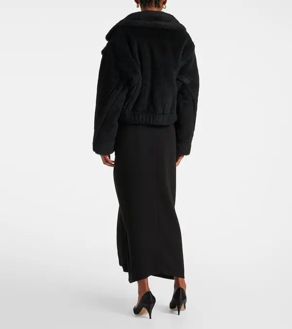 Max Mara Oggeri Alpaca, Wool, And Silk Teddy Coat - Black