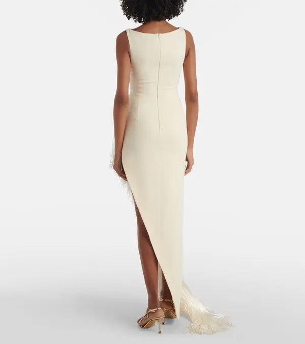 David Koma Fringed Asymmetric Gown