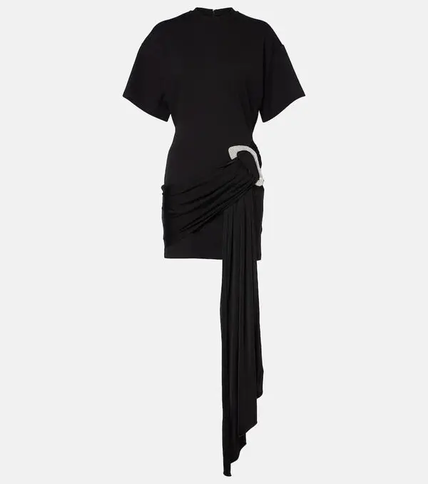 David Koma Embellished Draped Minidress - Black