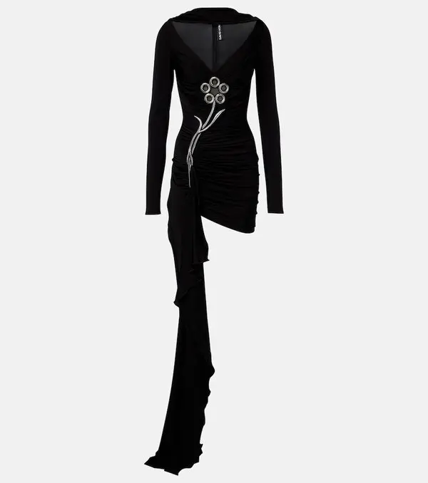 David Koma Embellished Draped Minidress