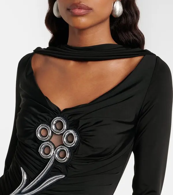 David Koma Embellished Draped Minidress