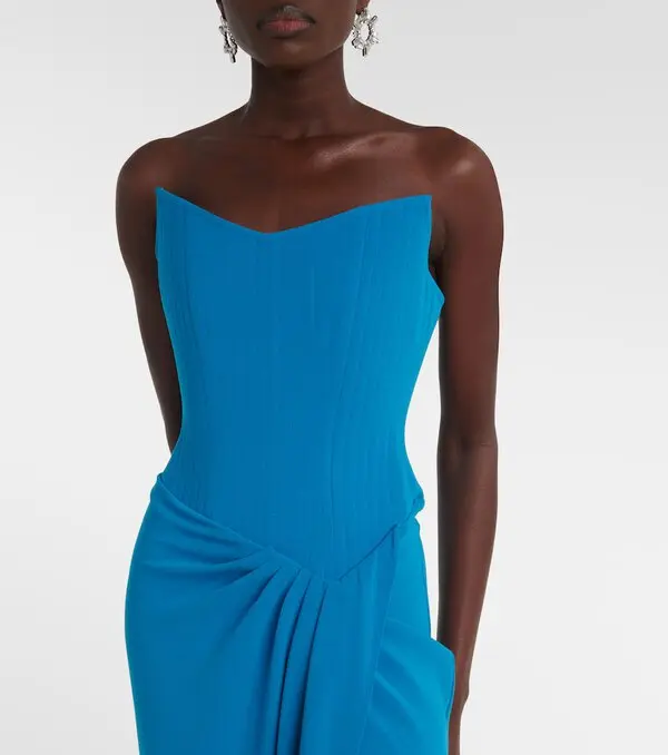 Alex Perry Draped Crêpe Corset Gown