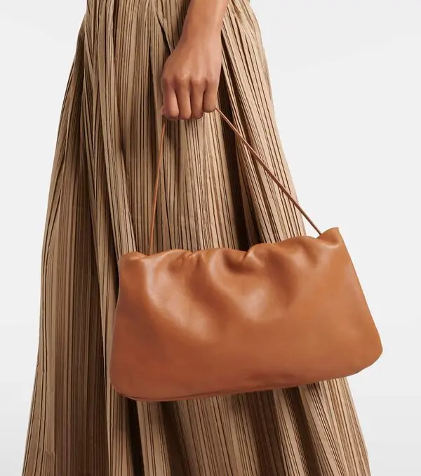 THE ROW Bourse Xl Leather Shoulder Bag - Brown