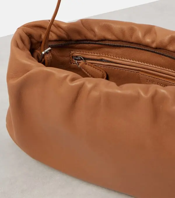 THE ROW Bourse Xl Leather Shoulder Bag - Brown