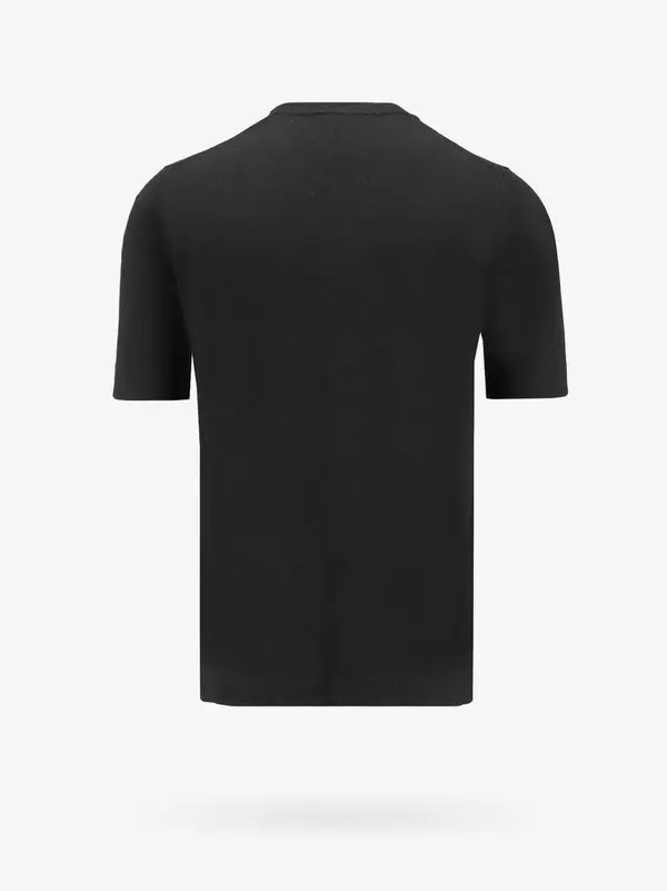 Alpha Studio Silk And Cashmere Short Sleeve Sweater - Black