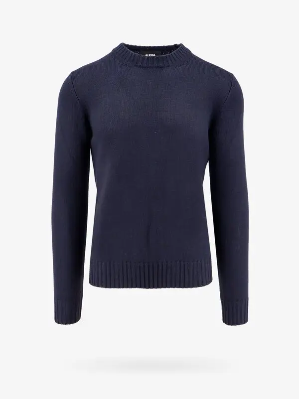 Alpha Studio Extrafine Merino Wool Sweater - Blue