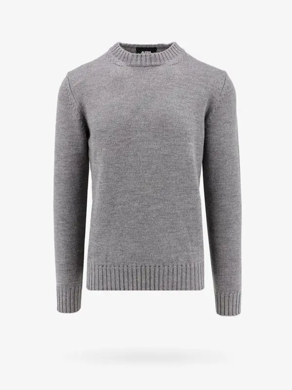 Alpha Studio Extrafine Merino Wool Sweater - Grey