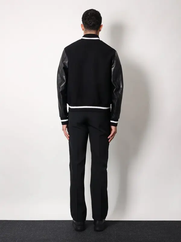 Givenchy Varsity Wool-blend Bomber With Leather Sleeves