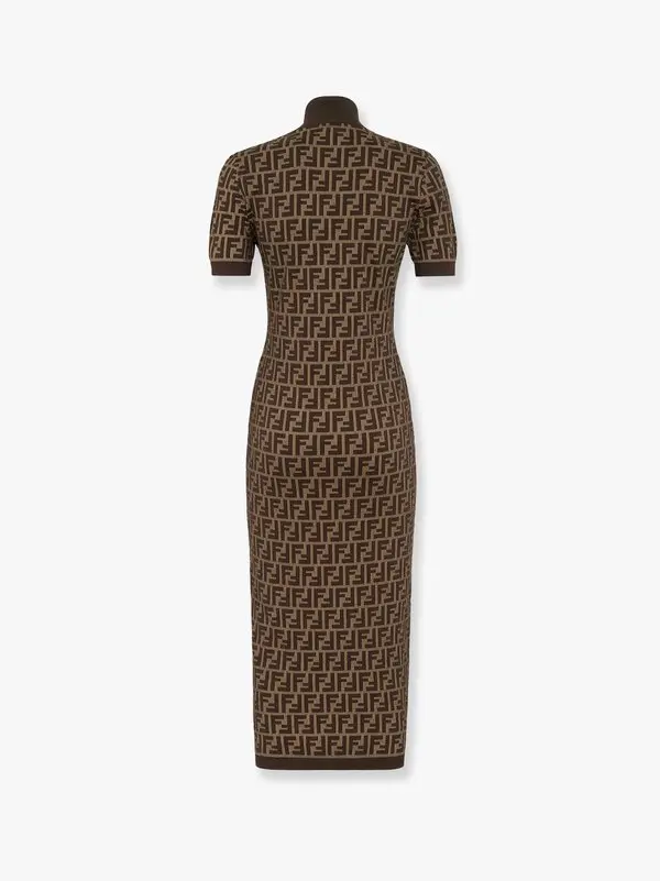 Fendi Ff Logo Knit Dress In Brown - 50% Off | Editorialist
