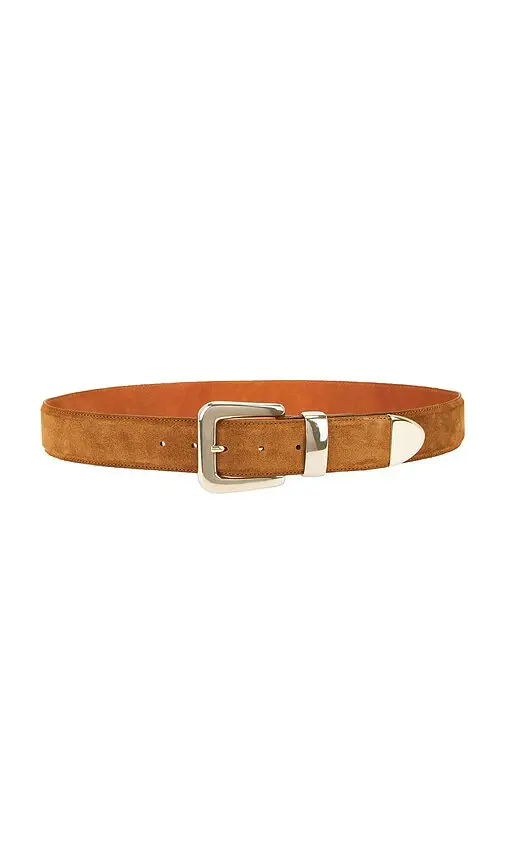 LAMARQUE Suede Leather Belt - Tan