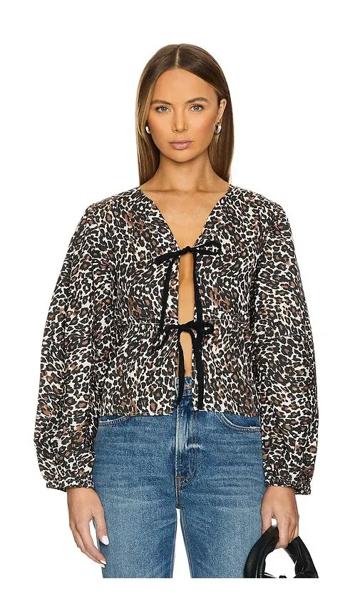 Free People Printed Brunch Babe Top