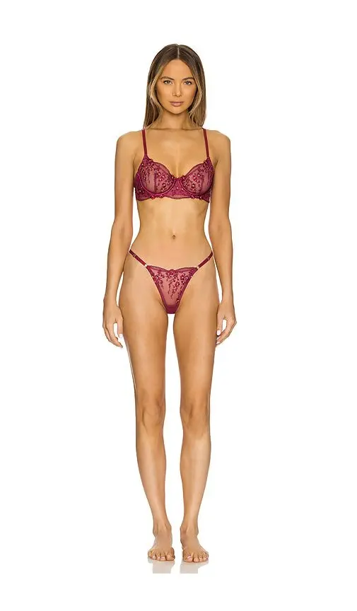 KAT THE LABEL Sofia Underwire Bra In Burgundy - Red