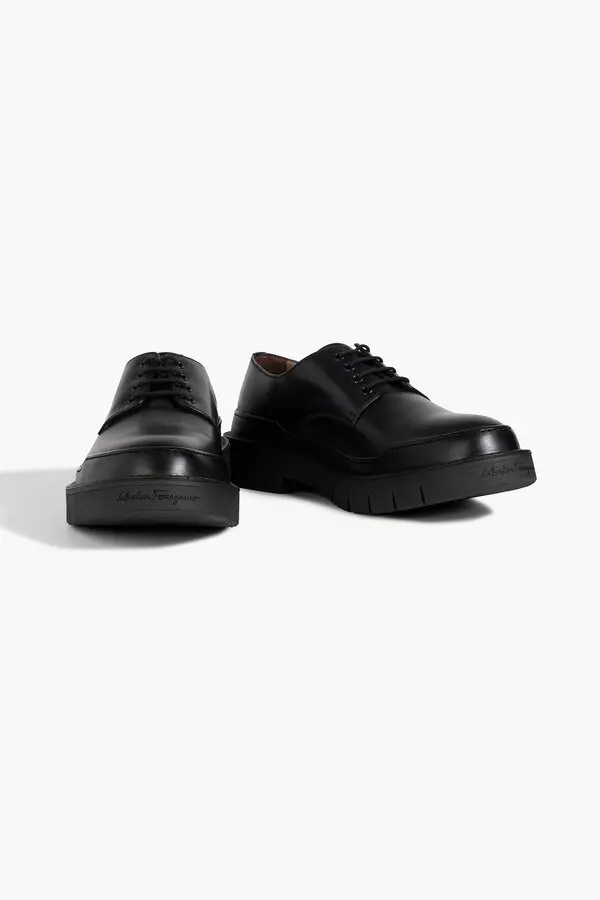 Buy FERRAGAMO Leather Lace-up Derby Shoes With Lug Sole  display picture 1