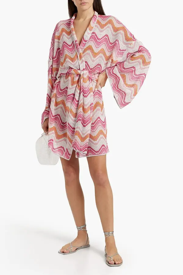 Missoni Metallic Crochetknit Robe