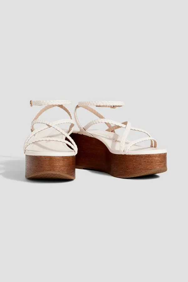STUART WEITZMAN Wovette Braided Leather Platform Sandals