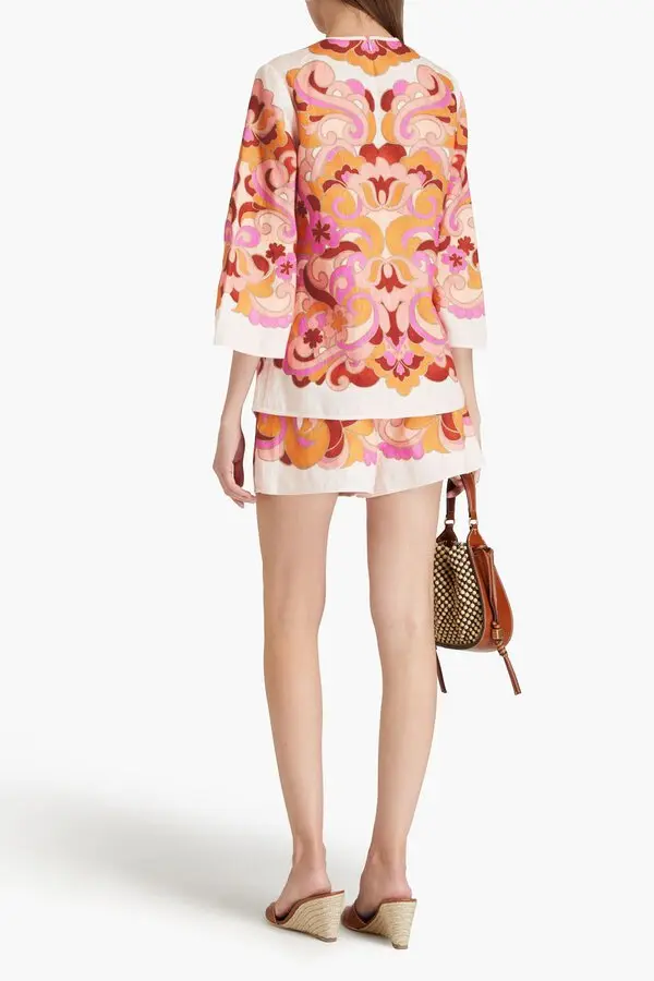 Zimmermann Printed Linen Blouse - Saffron