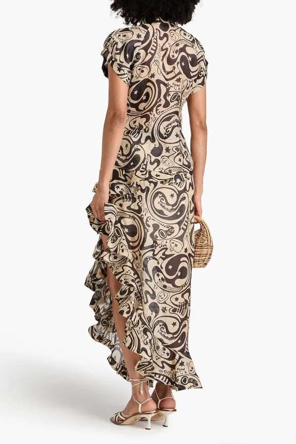 Zimmermann Printed Linen And Silk-blend Shirt