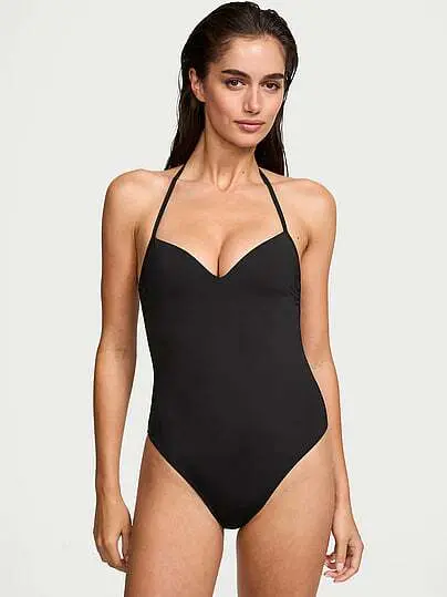Victoria's Secret Swim Push-up Cheeky One-piece Swimsuit - Black