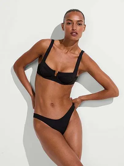 Victoria's Secret Swim Essential Full-coverage Bikini Top - Black