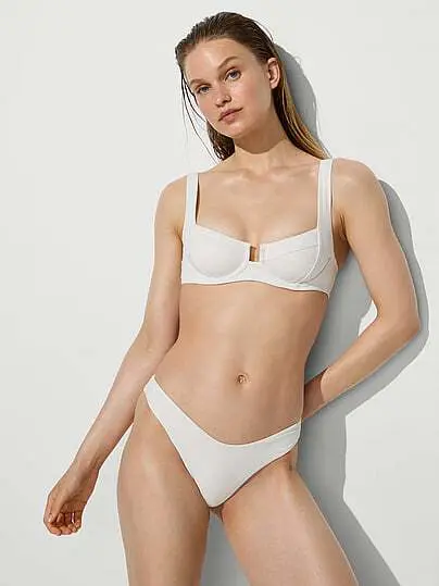 Victoria's Secret Swim Essential Full-coverage Bikini Top - White,ivory