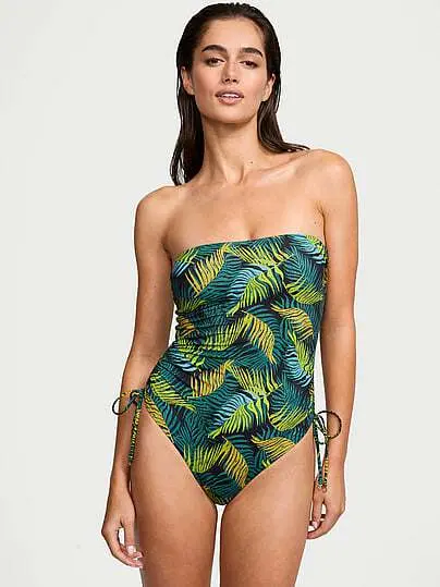 Victoria's Secret Strapless Ruched One-piece Swimsuit - Print