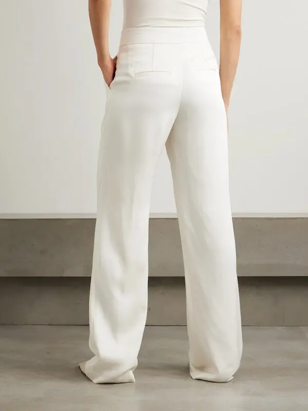 Veronica Beard Robinne Pleated Wide-leg Pants - White
