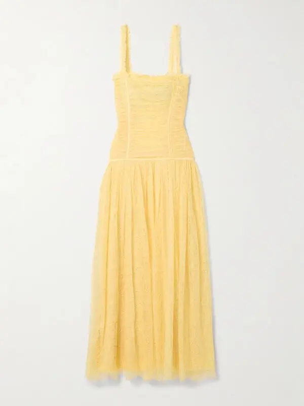 knee length dresses for ladies Veria Lace Front Midi Dress - Cowrie main image 1