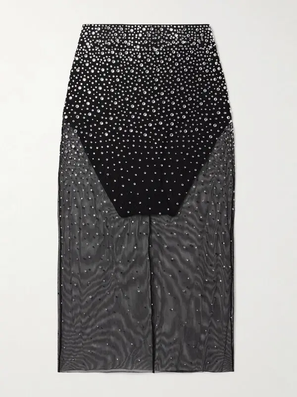 Alex Perry Crystal-embellished Tulle Skirt