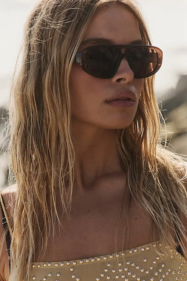 Free People Ricardo Aviator Sunglasses - Espresso