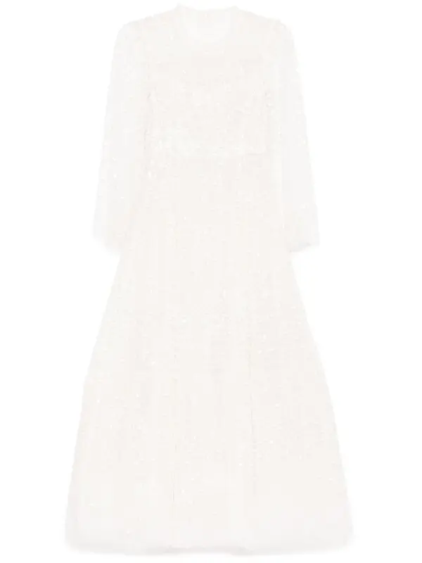 NEEDLE & THREAD Scatter Dot Gown - White