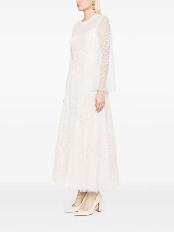 NEEDLE & THREAD Scatter Dot Gown - White