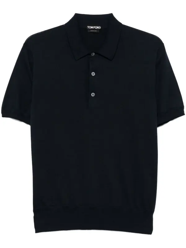 TOM FORD Cotton Polo Shirt - Blue